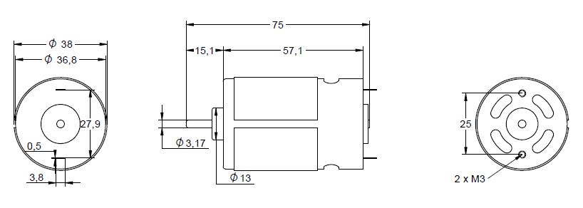 DC-motors 12VDC 1.3A - Transmotec