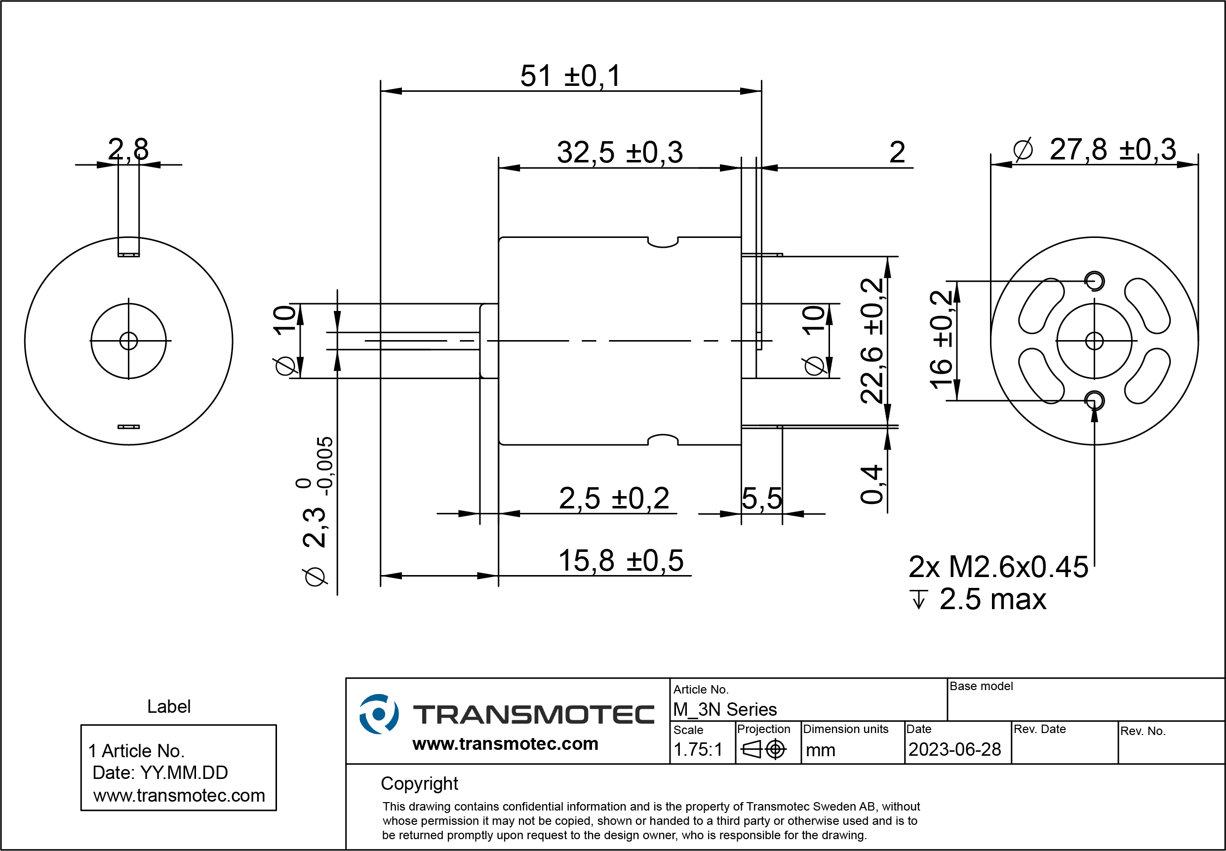 DC-motors 6VDC 1.6A - Transmotec