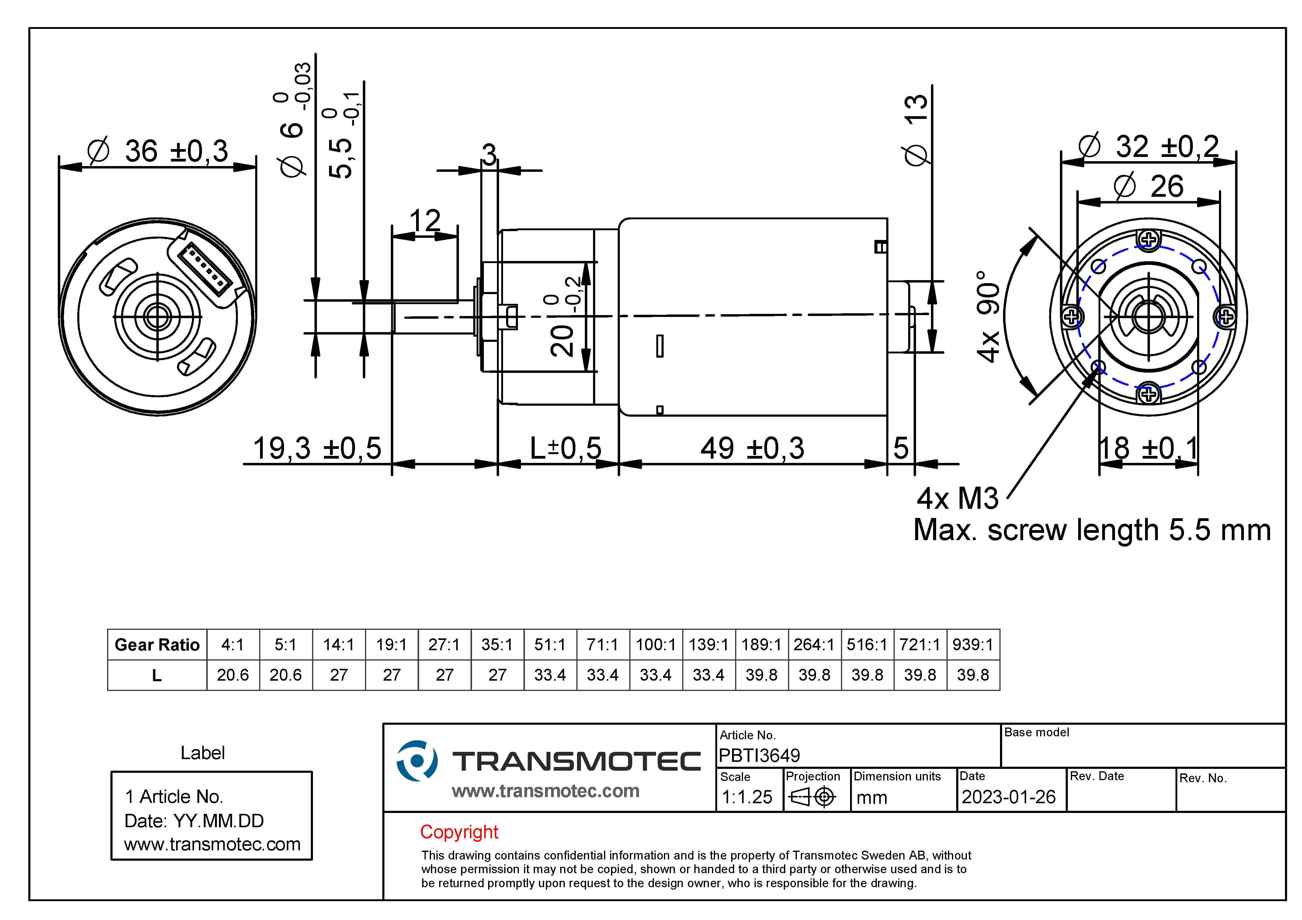 Brushless DC planetary gear motor PBTI integrated driver 12V 1.5A 52rpm ...